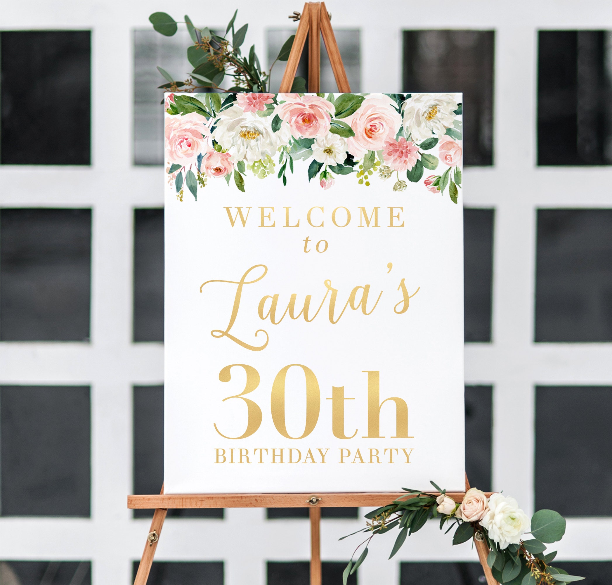 Welcome Birthday Party Sign Birthday Welcome Sign 30th | Etsy Australia