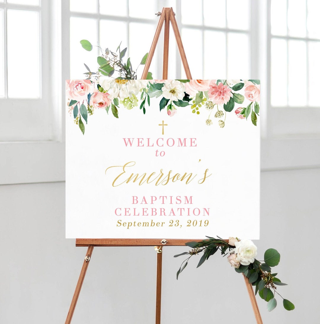 Welcome Baptism Printable, Personalized Baptism Sign, Baptism ...
