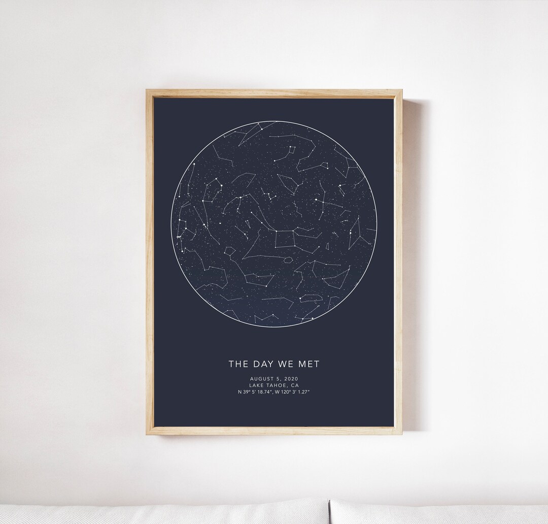 Night Sky Printable, Custom Star Map Print, the Night We Met Stars ...