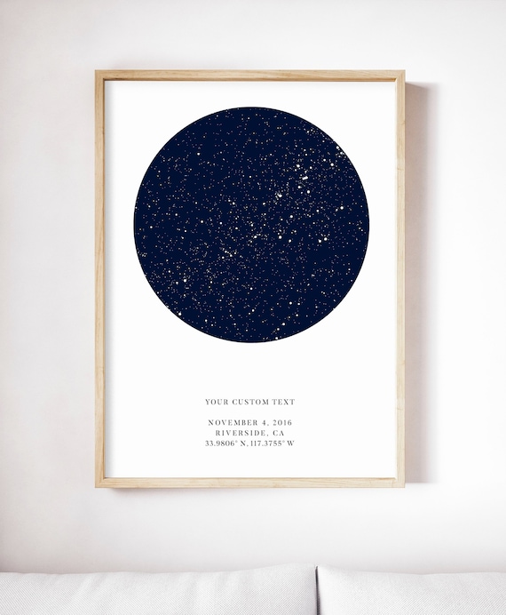 Custom Night Sky Print Personalized Stars Poster Custom Text | Etsy