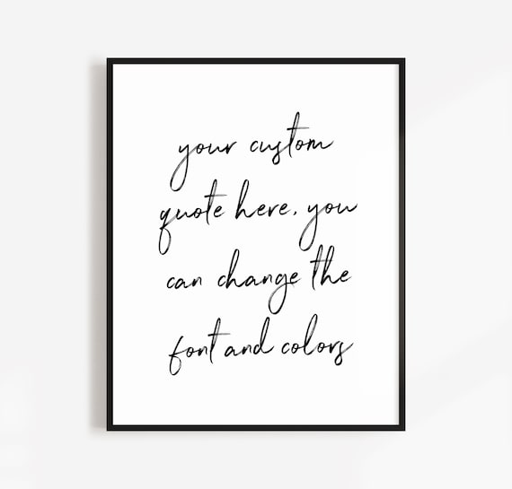 Custom Quote Poster Your Custom Quote or Any Text Lyrics or | Etsy