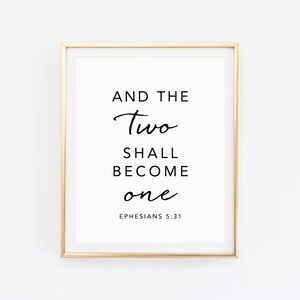 Wedding Bible Verses, and the Two Shall Become One, Christian Wedding ...