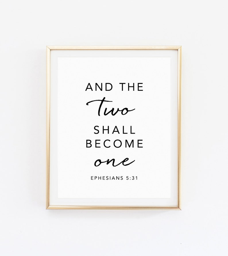 Wedding Bible Verses, and the Two Shall Become One, Christian Wedding ...