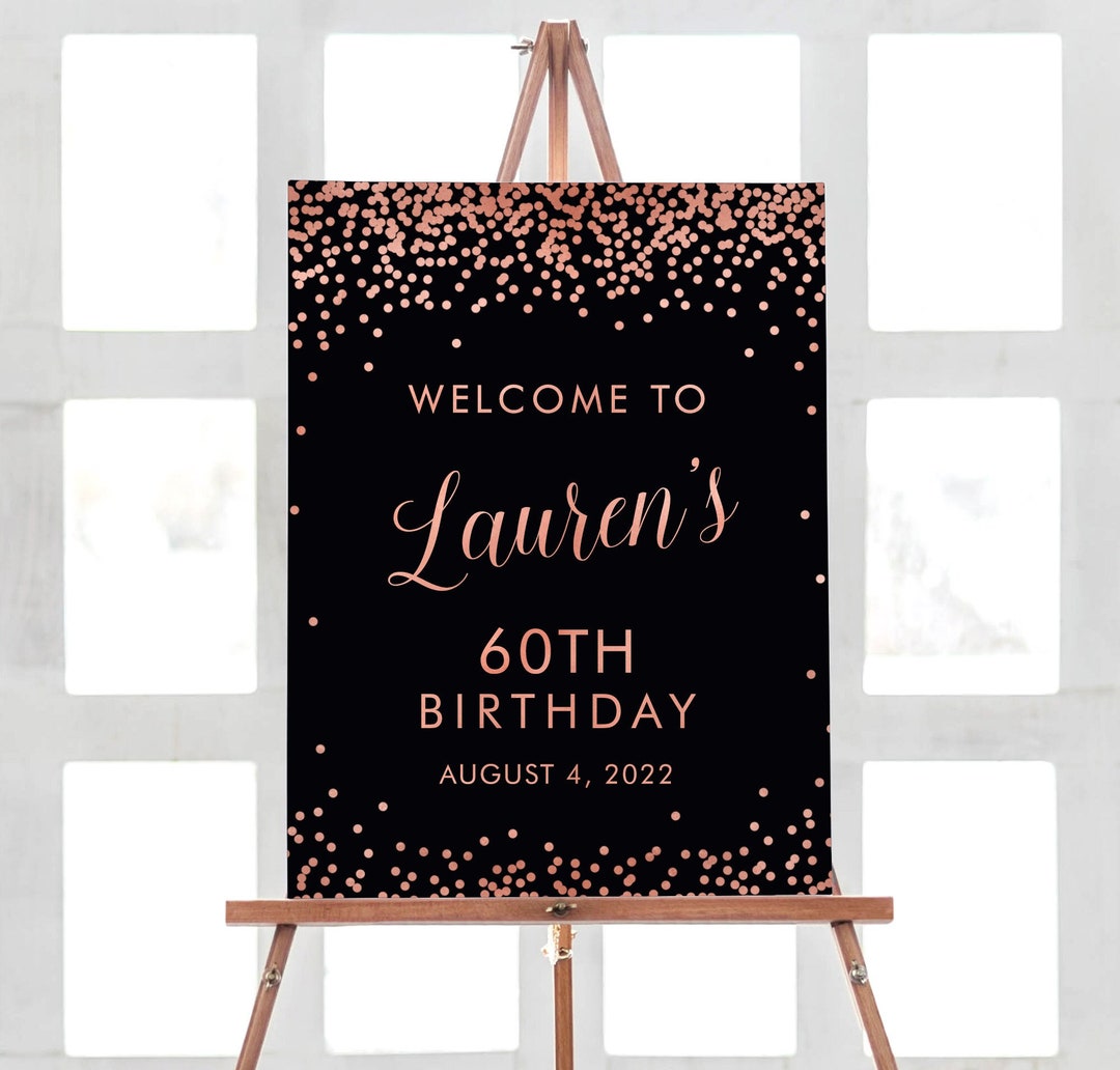 Welcome to Birthday Party Sign 60th Birthday Sign, 60 Party Decorations ...