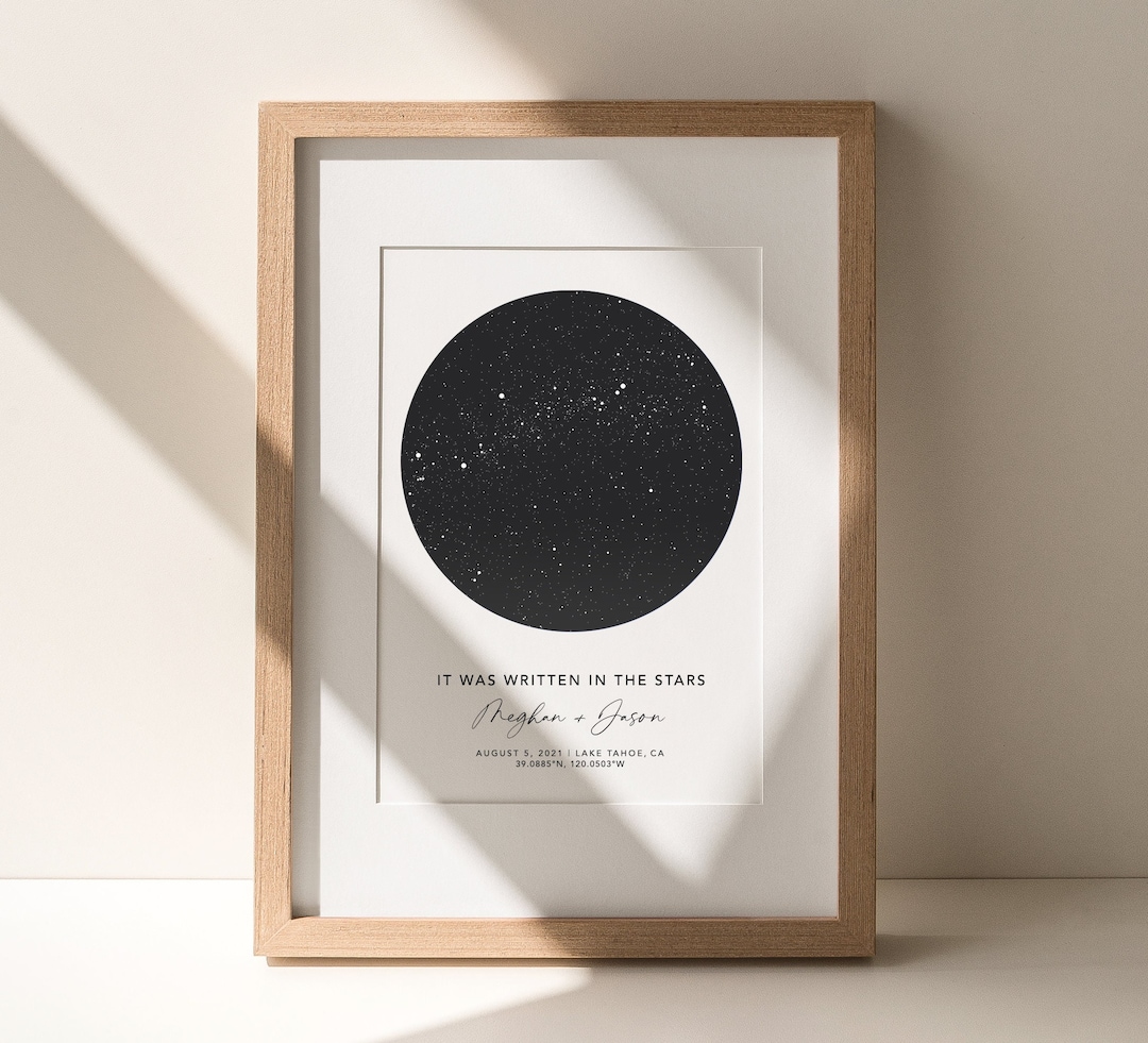 Custom Night Sky Print, Personalized Stars Poster, Custom Text Star ...