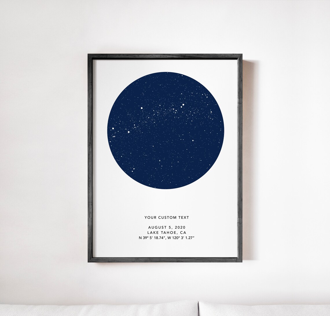 Star Map Poster Engagement Gift Custom Star Map Wall Art - Etsy