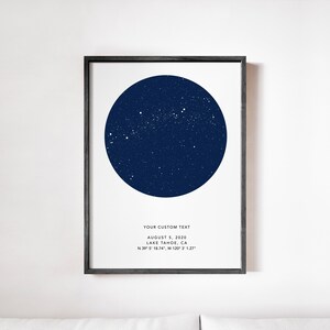 Star Map Poster, Engagement Gift, Custom Star Map Wall Art, Night Sky ...