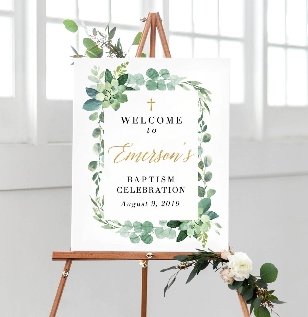 Baptism Decorations Sign, Personalized Baptism Poster, Custom Baptism ...