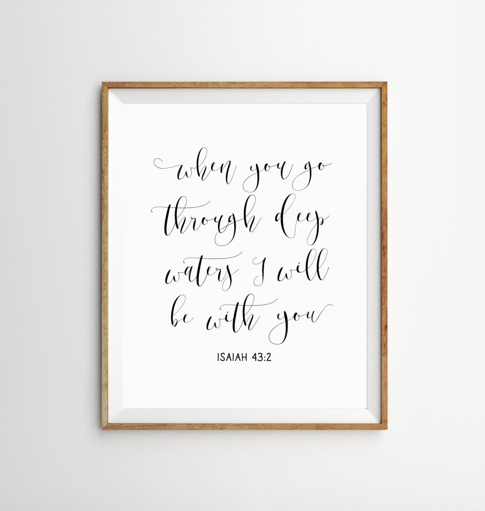 Scripture Wall Art Download Isaiah 43: 2 Christian Poster | Etsy