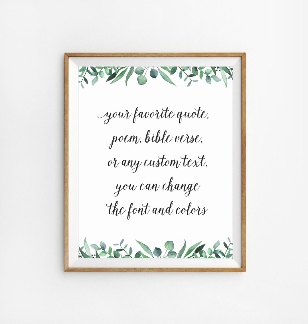 Custom Quote Print, Greenery Wedding Poem, Custom Calligraphy Print ...