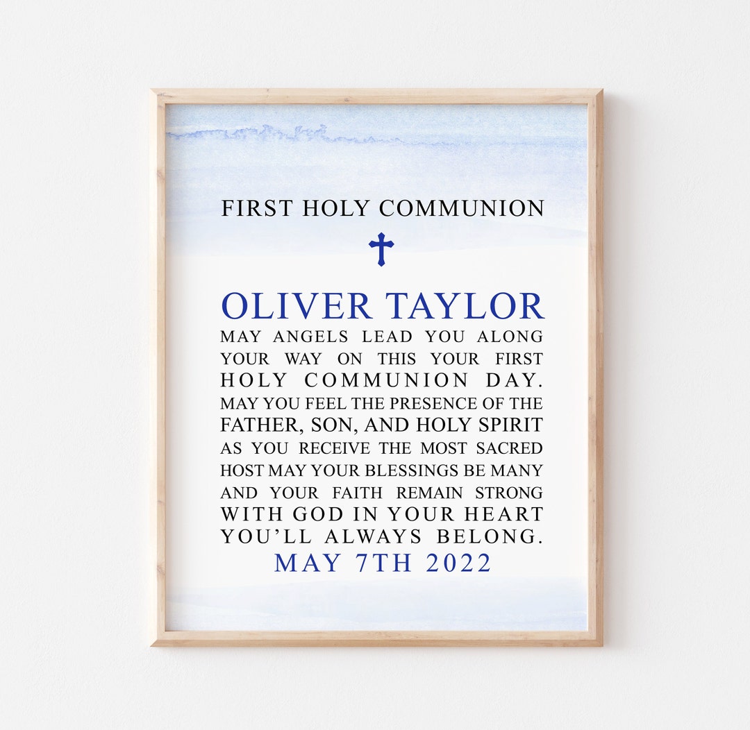 First Communion Sign, Holy Communion Decorations, Communion Party Decor ...