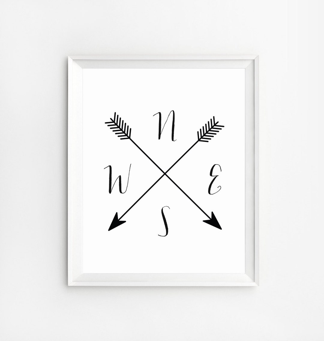 Compass Wall Art, Gallery Wall Decor, Compass Arrows Printable ...