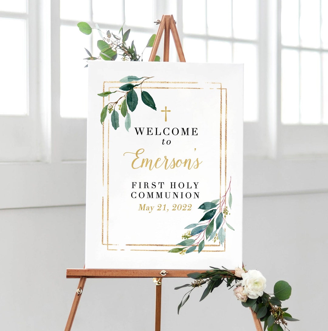 First Communion Decorations, Holy Communion Sign, Welcome Communion ...