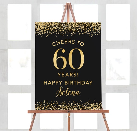 Birthday Welcome Sign 60th Birthday Decor Birthday Party Etsy