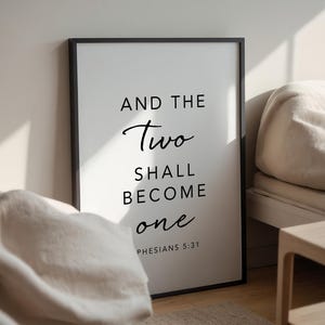 Wedding Bible Verses, and the Two Shall Become One, Christian Wedding ...