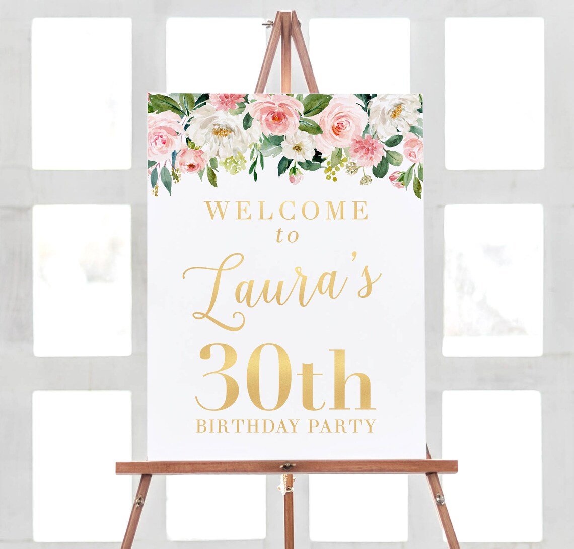 Welcome Birthday Party Sign Birthday Welcome Sign 30th - Etsy