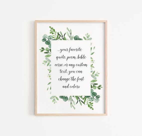 Personalized Quote Sign Custom Quote Print Personalized Word | Etsy