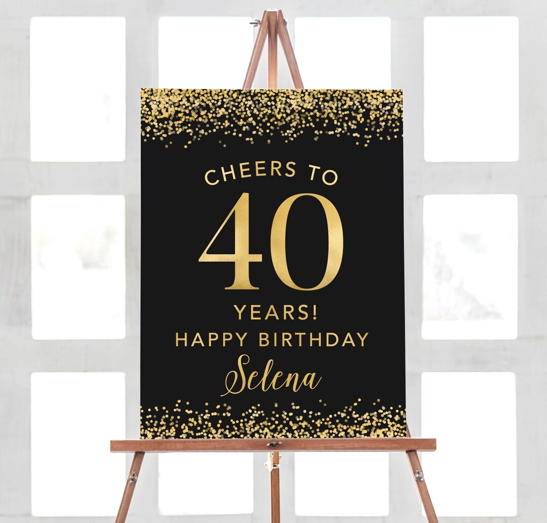 40th Birthday Decorations Sign, Welcome Birthday Party Sign, 40th Party ...