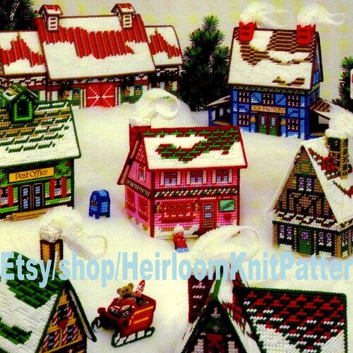 Santa's Village Vintage Plastic Canvas Pattern PDF | Etsy