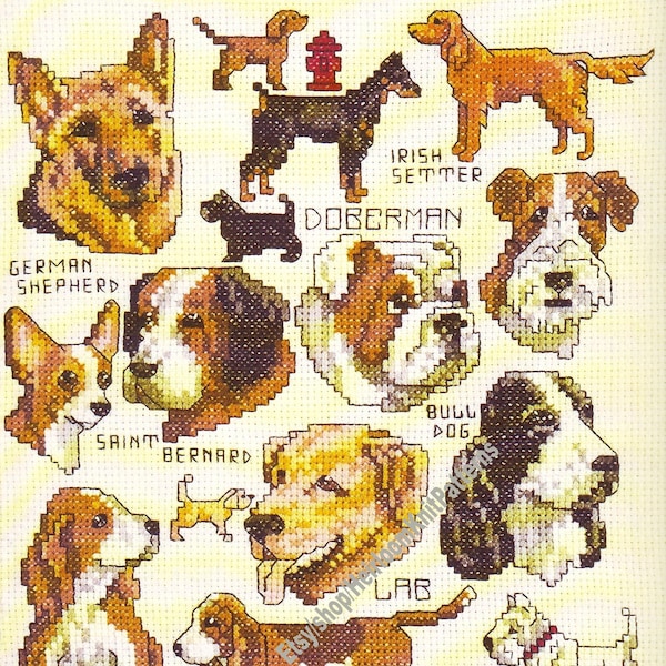 Cross Stitch Pattern Dog Breeds - Etsy