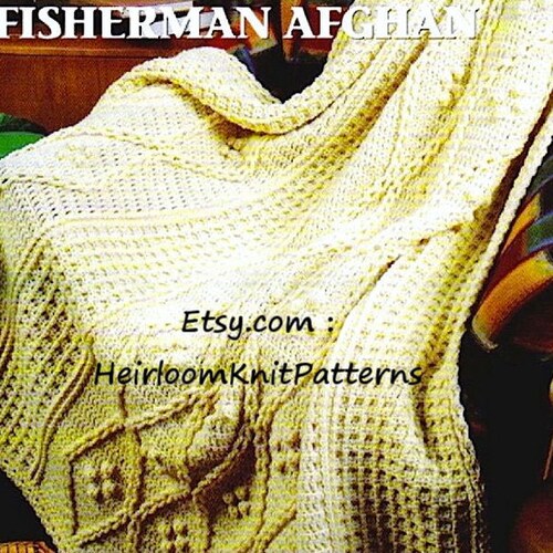 Fisherman Afghan Vintage Crochet Pattern PDF 40'' X - Etsy