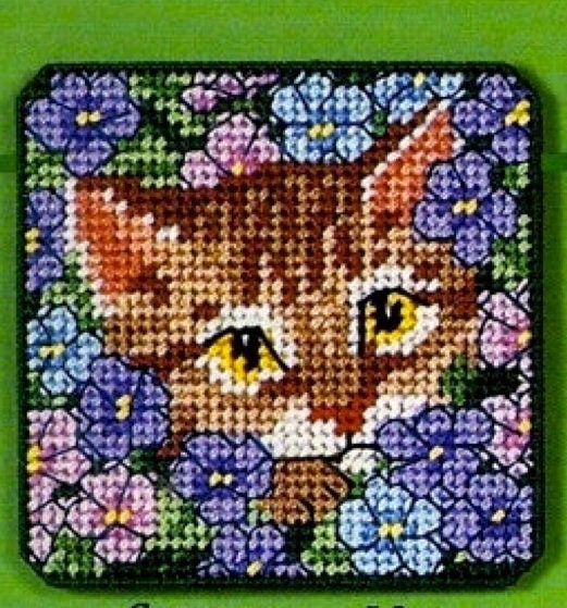 12 Kitty Cat Coasters and 2 Holders Vintage Plastic Canvas - Etsy