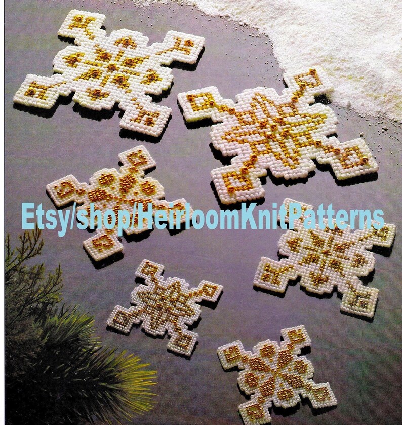 3 Designs Snowflakes Vintage Plastic Canvas Pattern Christmas - Etsy
