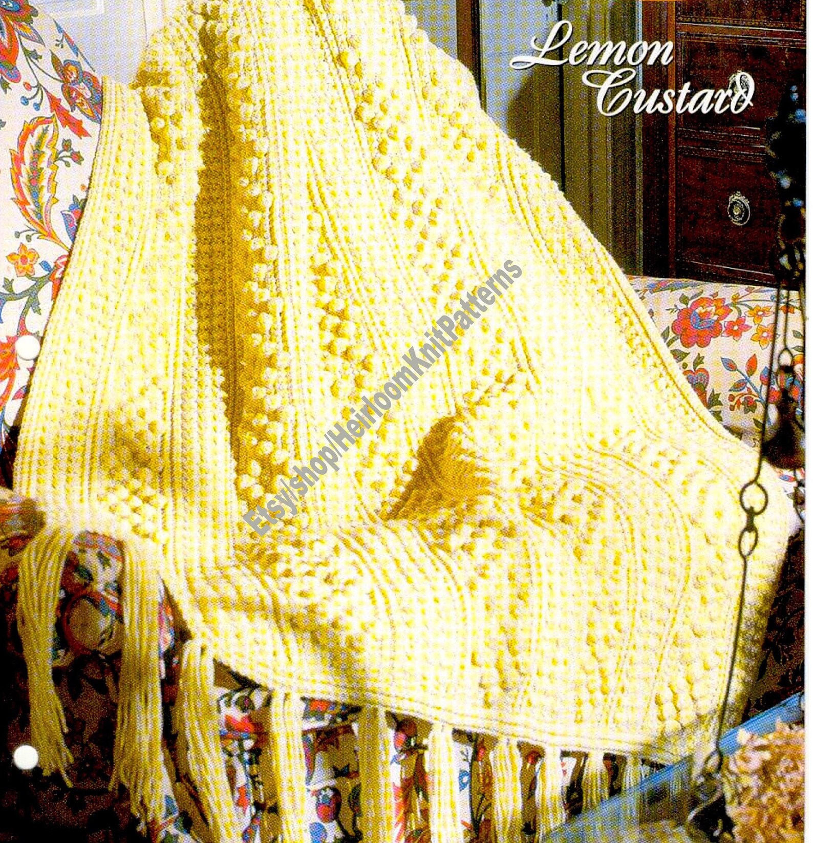 Aran Afghan Vintage Crochet Pattern Aran Heirlooms Lemon | Etsy