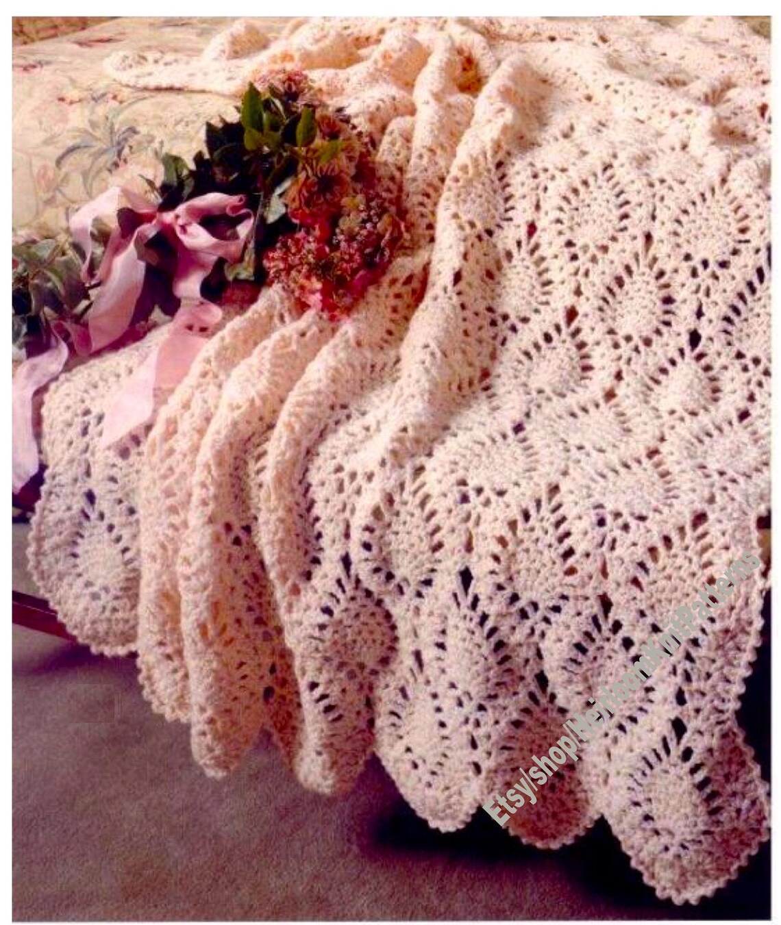 Pineapple Afghan Vintage Crochet Pattern Soft Lacy Throw - Etsy