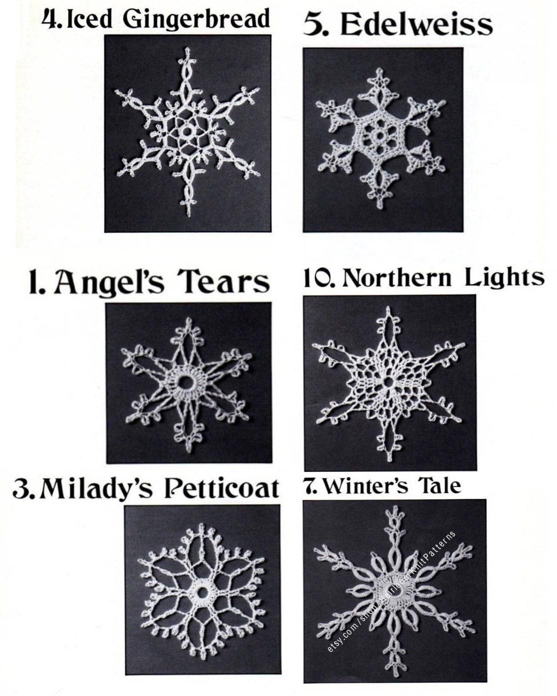 10 Crochet Snowflakes Pattern 3-dimensional Snowflakes - Etsy