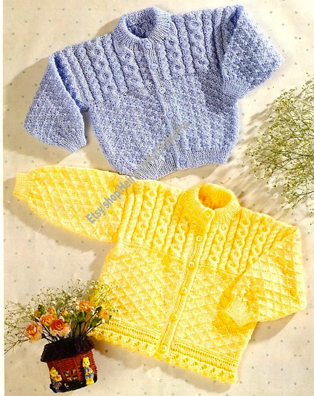 Boy Girl Cable Cardigans Vintage Knitting Pattern Childrens - Etsy