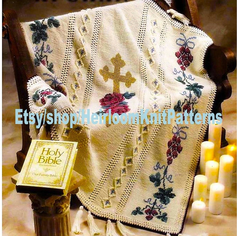 Victorian Cross Afghan Vintage Crochet & Cross Stitch Pattern - Etsy