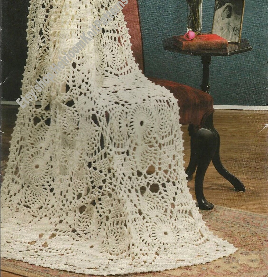 Pineapple Squares Afghan Vintage Crochet Pattern Square Motif | Etsy