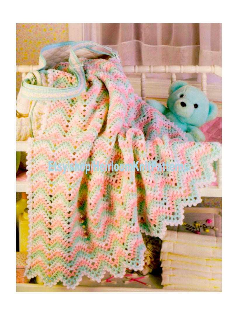 Baby Lacy Ripple Afghan Blanket Vintage Crochet Pattern PDF | Etsy