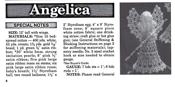 Crochet Sewing & Fiber 3 Lacy Angels Crochet Pattern Tree Top Angel ...