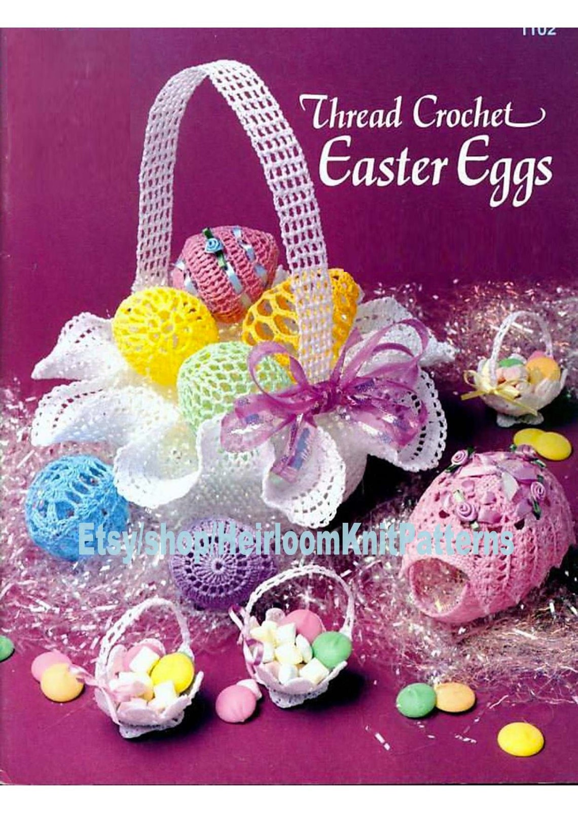 Easter Eggs Easter Basket Nut Cup Crochet Pattern PDF Ruffle | Etsy