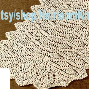 Crochet Pineapple Oval Runner Pattern Pineapple Doily Table Center Row ...