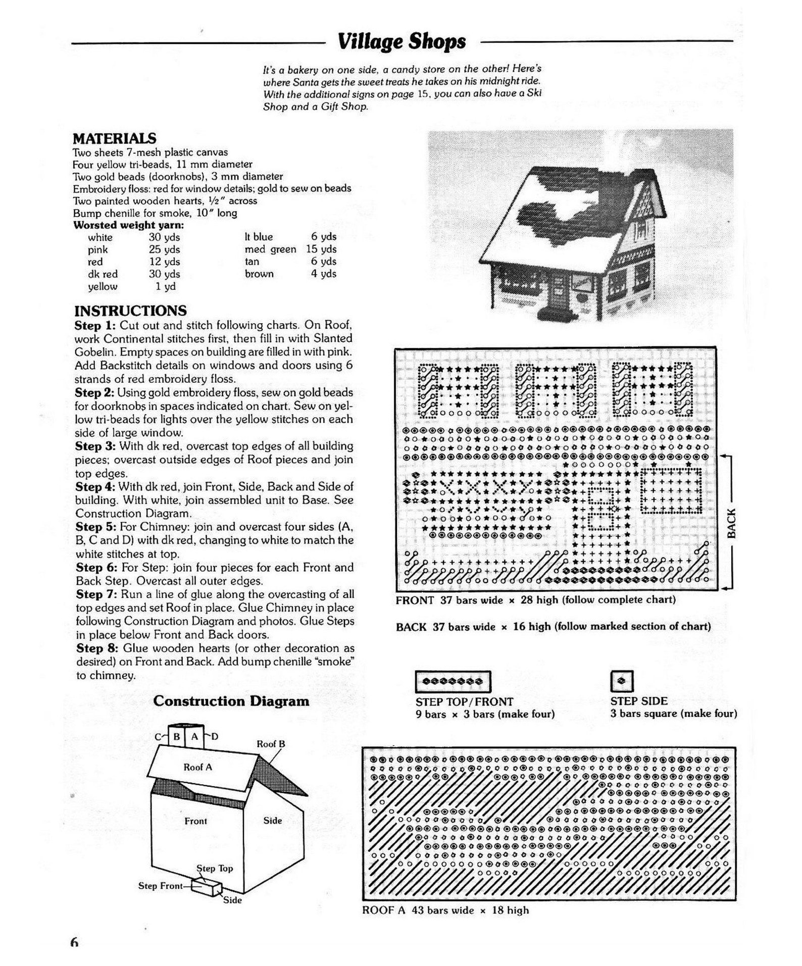 Santas Village Vintage Plastic Canvas Pattern Christmas Village Town ...