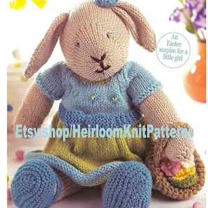 Rabbit Bunny Toy With Clothes Vintage Knitting Pattern Girl - Etsy Canada