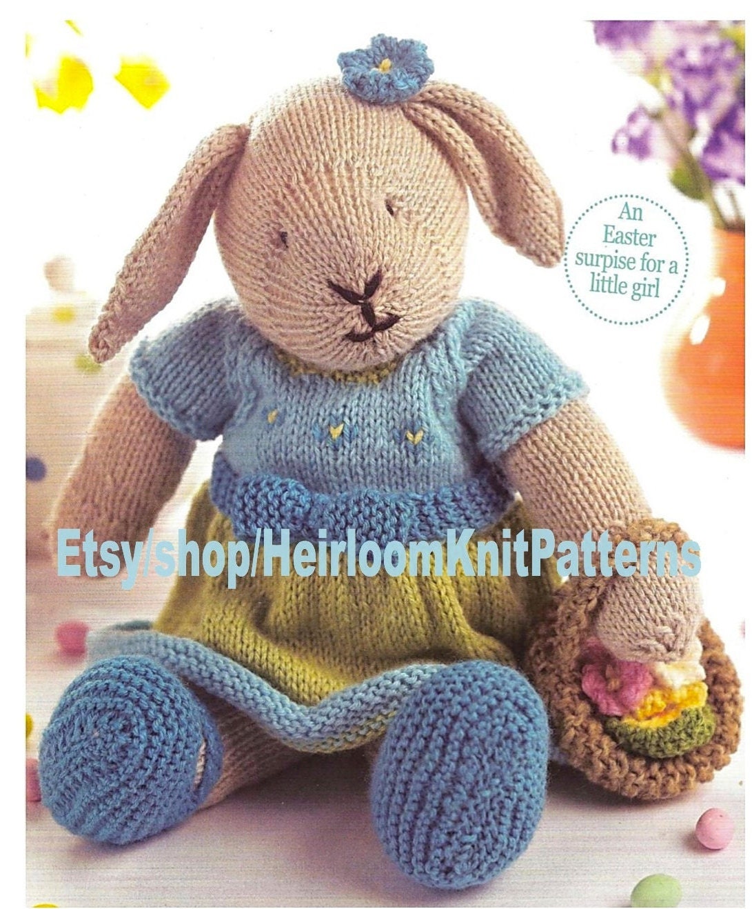 Rabbit Bunny Toy With Clothes Vintage Knitting Pattern Girl - Etsy Canada