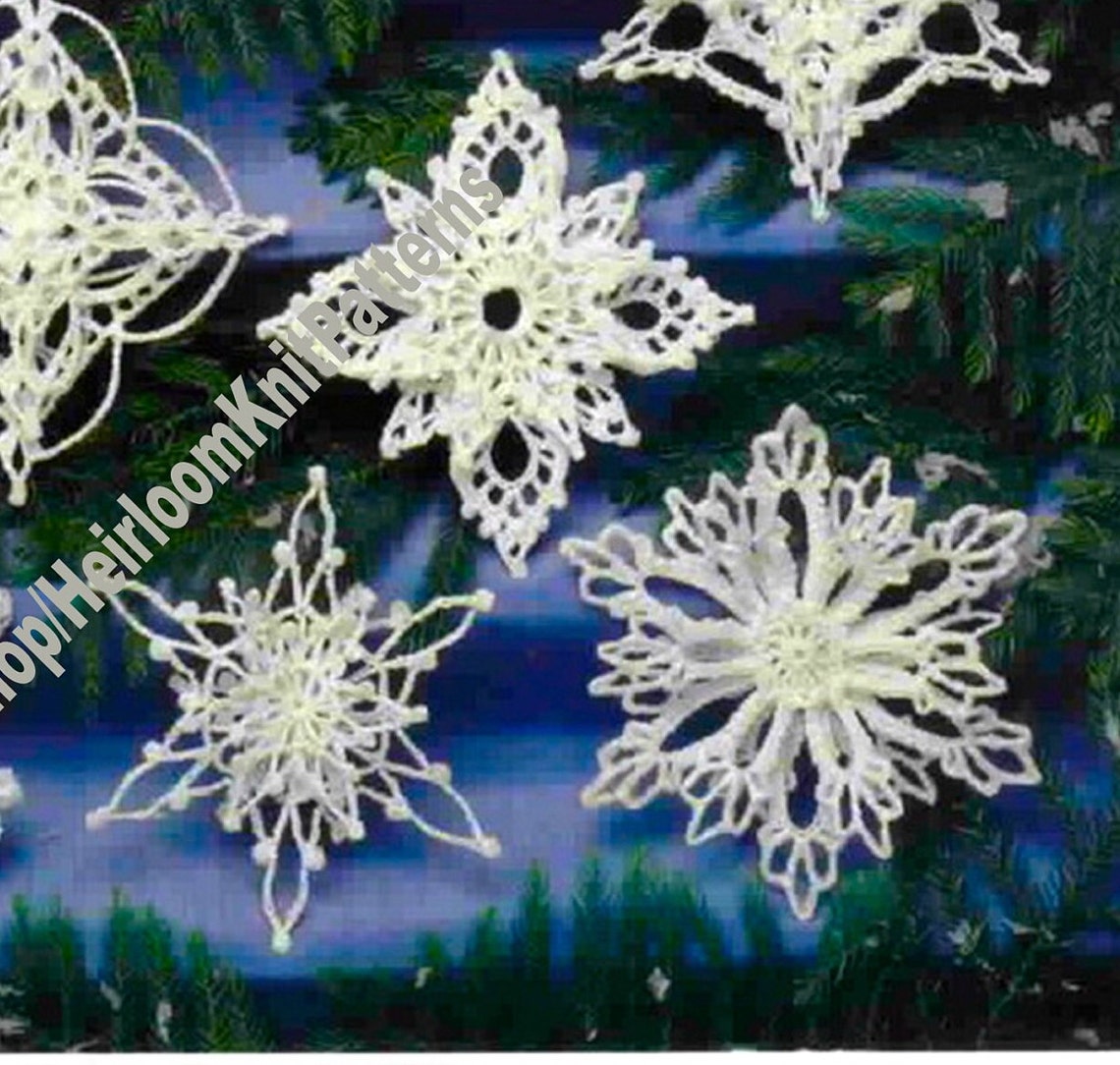 12 Designs Dimensional Snowflakes Vintage Crochet Pattern - Etsy