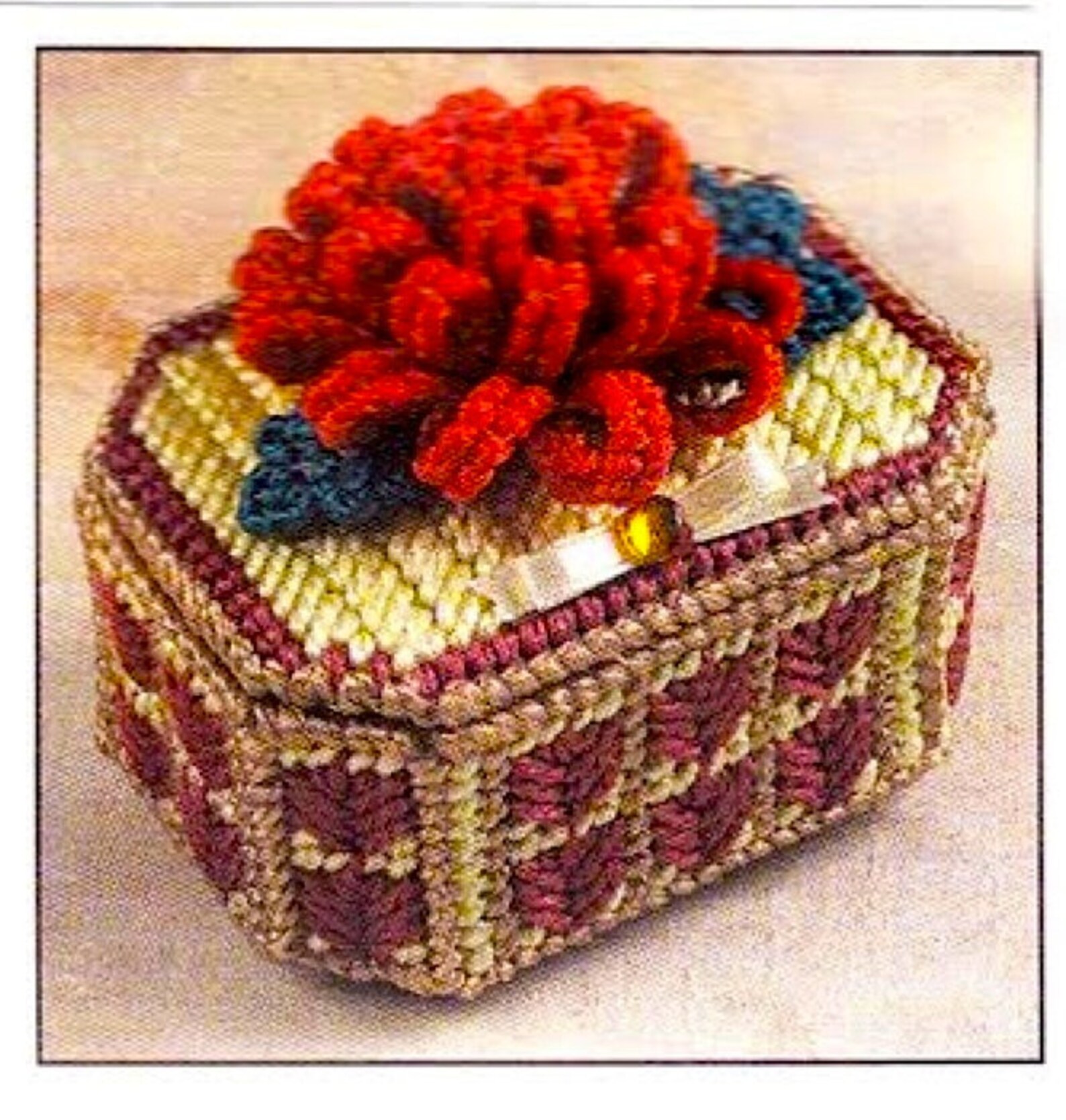 12 Designs Flower Garden Boxes Vintage Plastic Canvas Pattern | Etsy