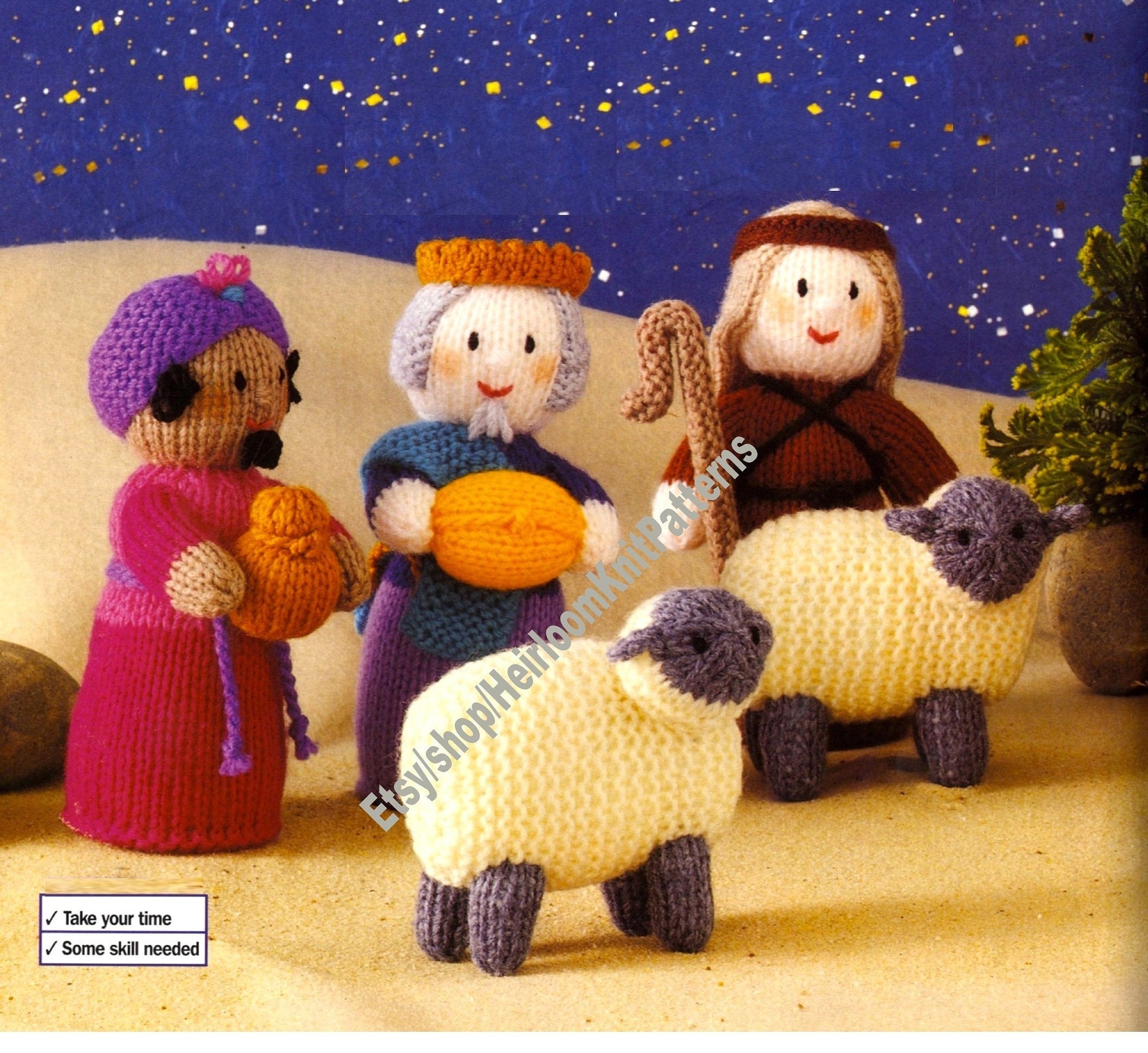 Nativity Set Vintage Knitting Pattern PDF Manger Holiday Decor - Etsy UK