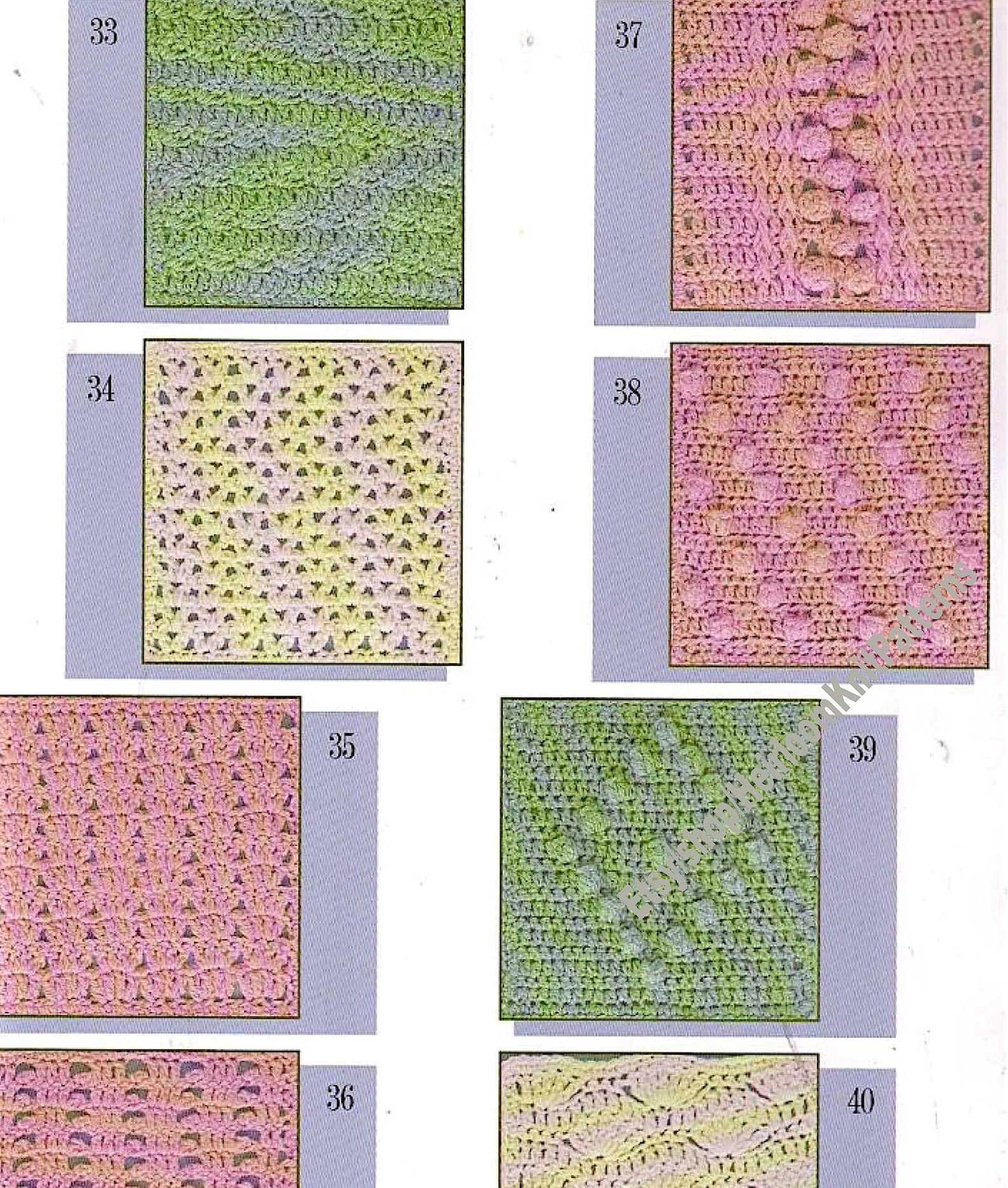 Learn 63 Easy Pattern Stitches Heirloom Afghan Vintage Crochet Pattern ...