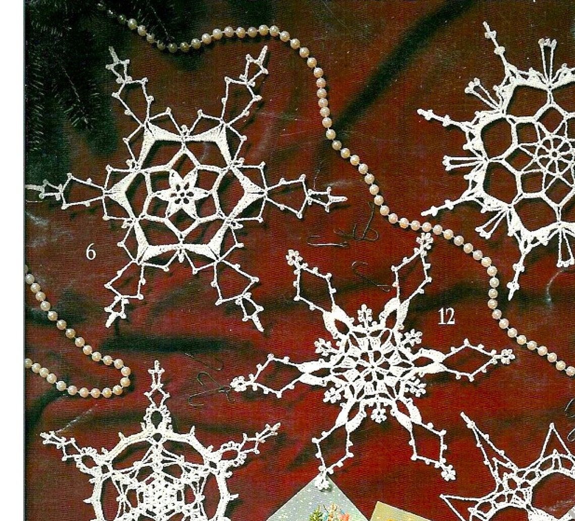 12 Designs Snowflakes Vintage Crochet Pattern Christmas Tree - Etsy