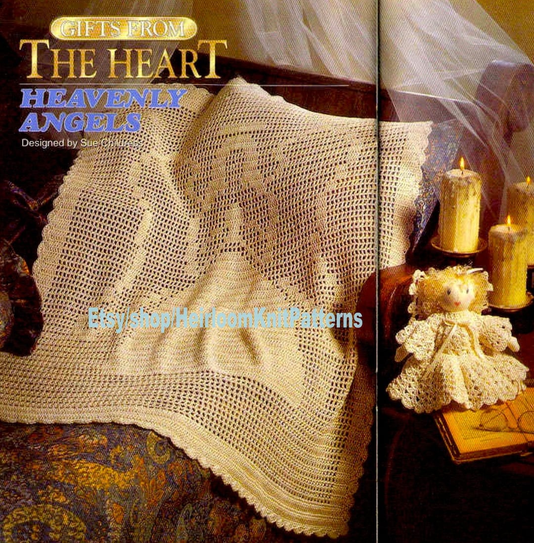 Angels Blanket and Angel Doll Vintage Crochet Pattern PDF Baby Boy Girl ...