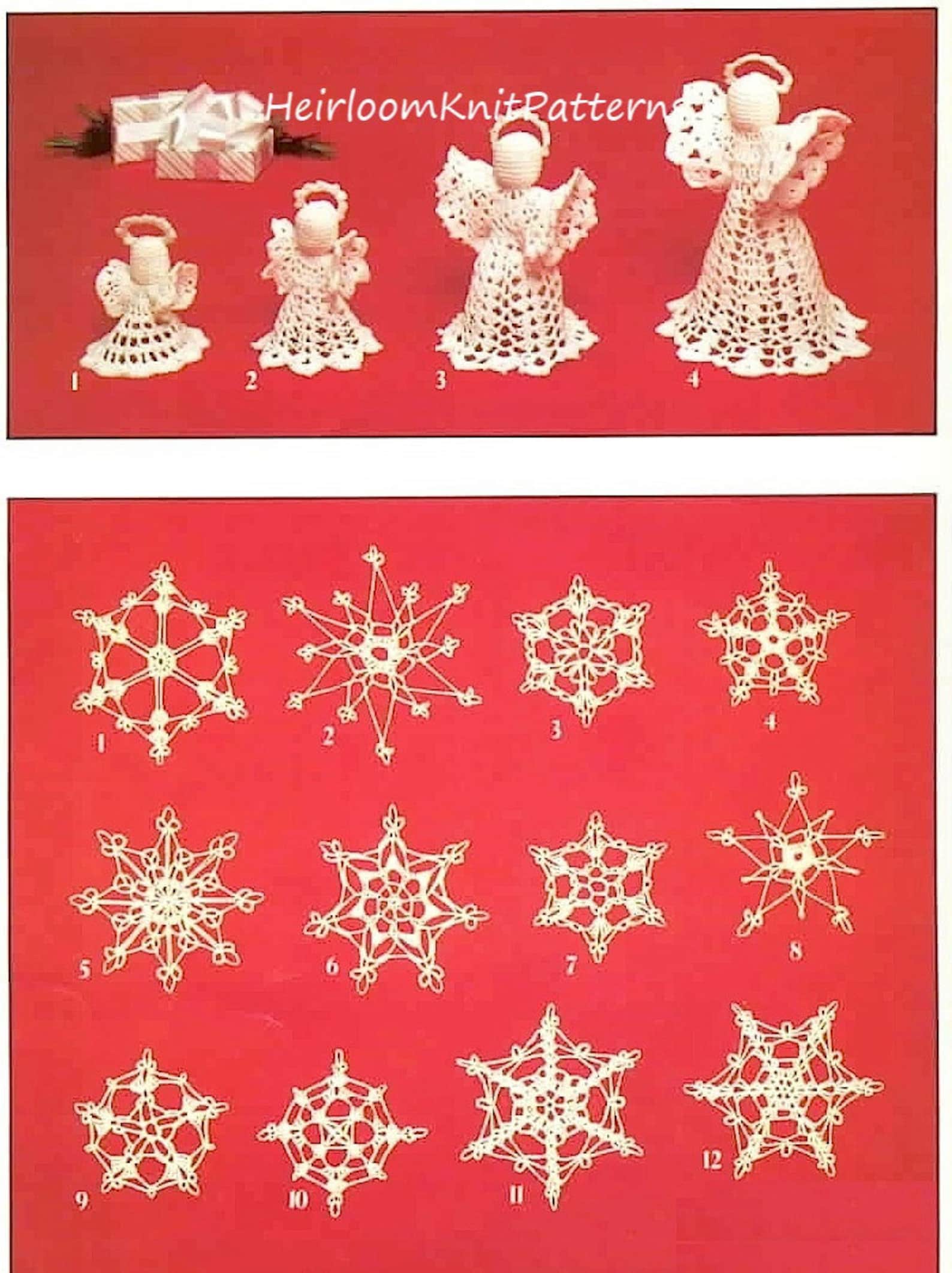 16 Designs Crochet Angels & Snowflakes Pattern PDF Christmas | Etsy