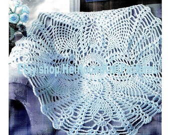 Pineapple Afghan Vintage Crochet Pattern PDF Round Pineapple - Etsy UK