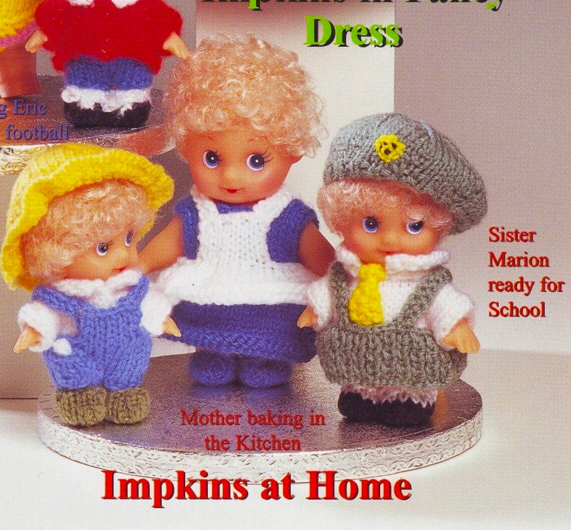 Impkin Doll Clothes Vintage Knitting Pattern Impkins Family - Etsy