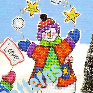 6 Snow Folk Ornaments Vintage Plastic Canvas Pattern PDF - Etsy